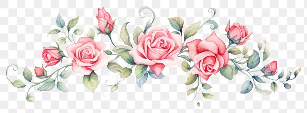 PNG Roses pattern flower plant. | Free PNG - rawpixel