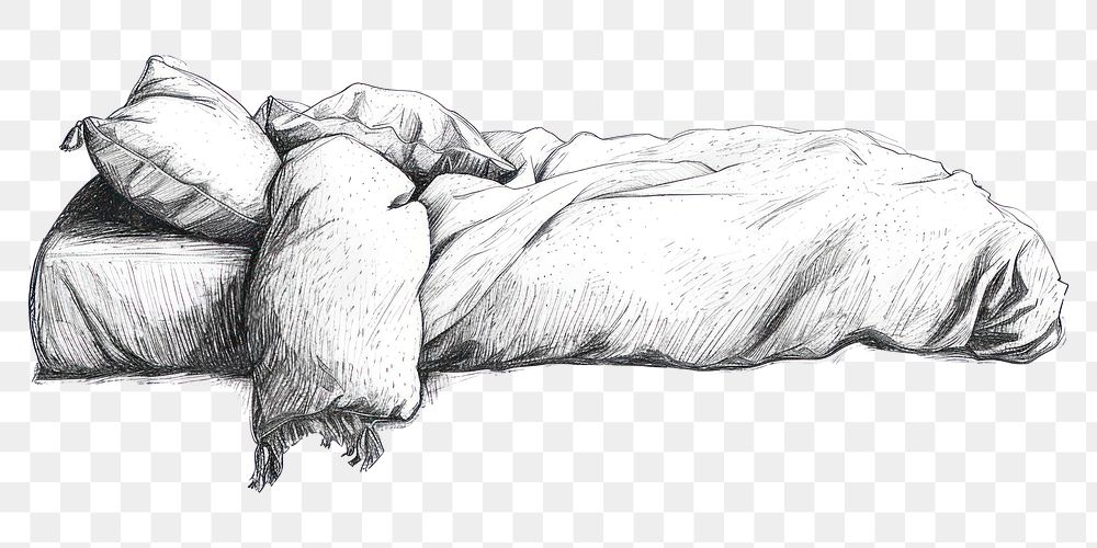 PNG Drawing sketch white bed. | Free PNG - rawpixel