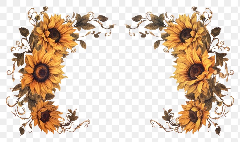 PNG Sunflower pattern plant white | Premium PNG - rawpixel