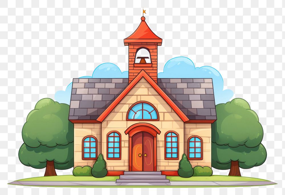 PNG Cute school png architecture | Free PNG - rawpixel