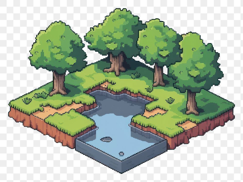 PNG Pond cut pixel pond | Free PNG - rawpixel