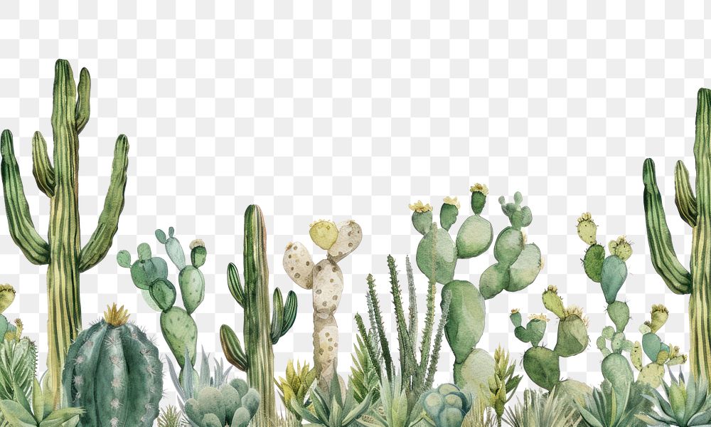PNG Cacti border cactus nature | Free PNG - rawpixel