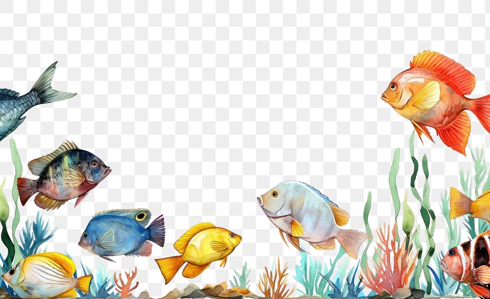 PNG Fish border aquarium animal | Free PNG - rawpixel