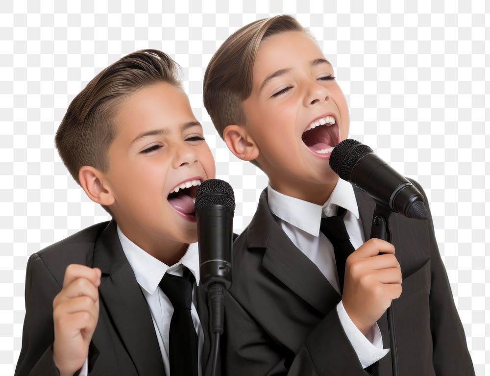 PNG Two boys singing their | Premium PNG - rawpixel