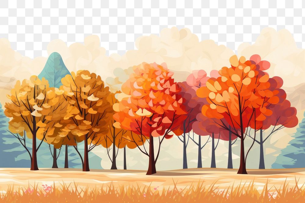 PNG Colorful autumn trees outdoors | Free PNG - rawpixel
