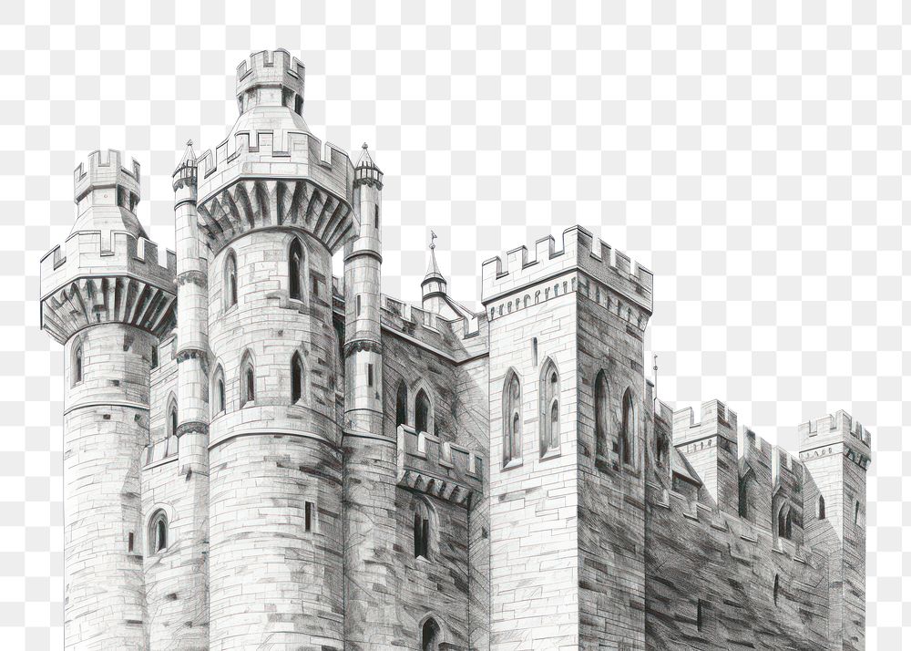 PNG Castle architecture building drawing. | Free PNG - rawpixel