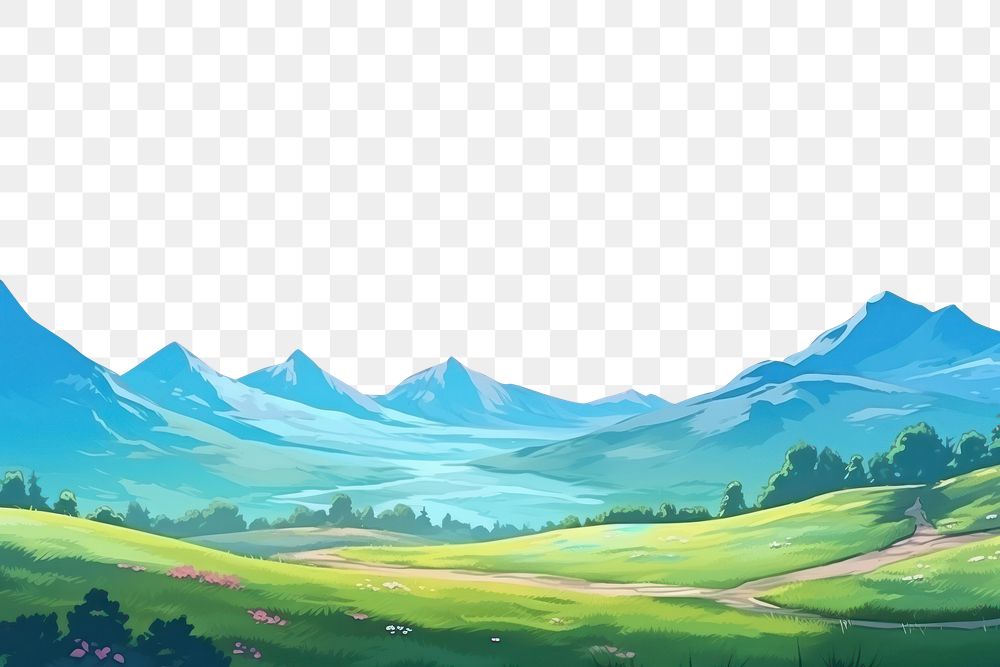 PNG Bright sky hills landscape | Premium PNG - rawpixel