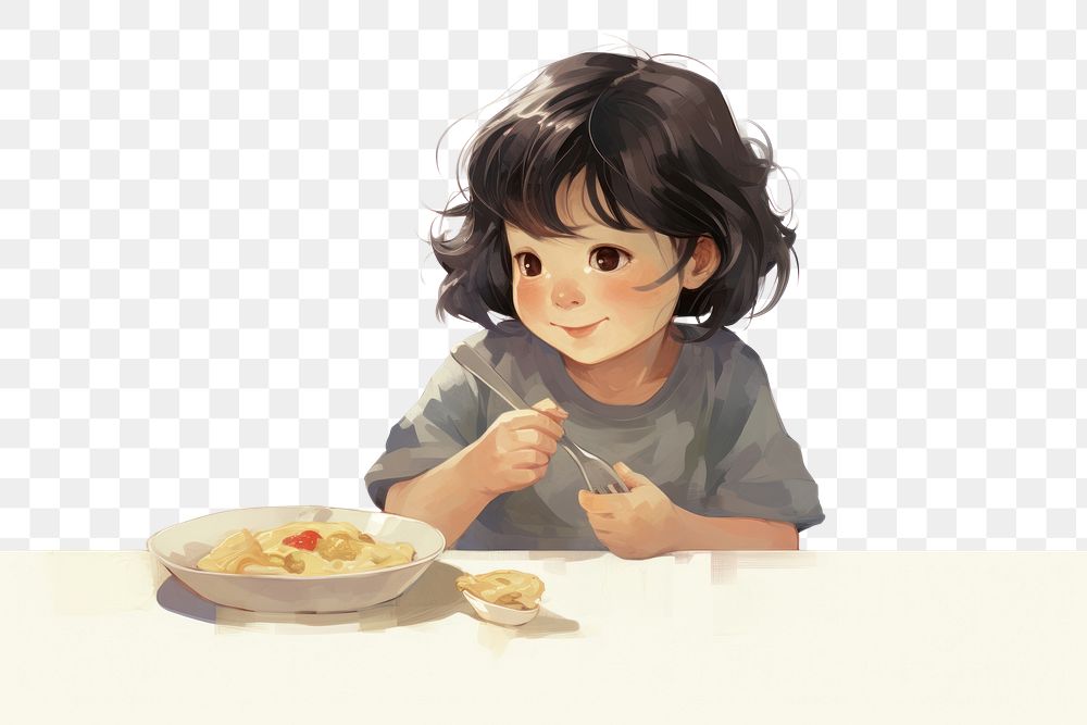 PNG Child eating dish food. | Premium PNG - rawpixel