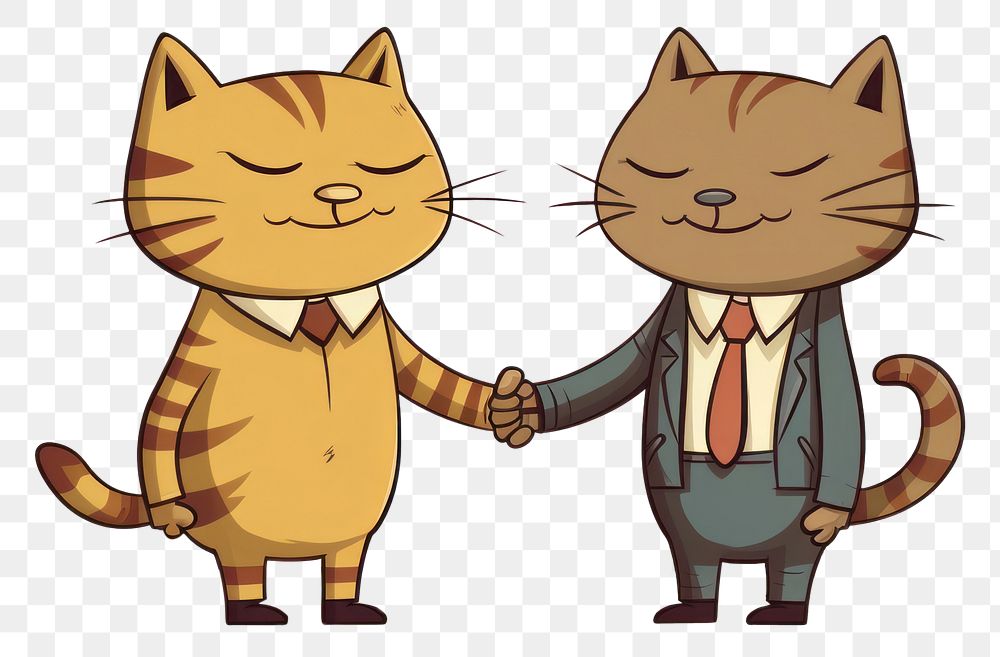 PNG Handshake cartoon animal mammal. | Premium PNG - rawpixel