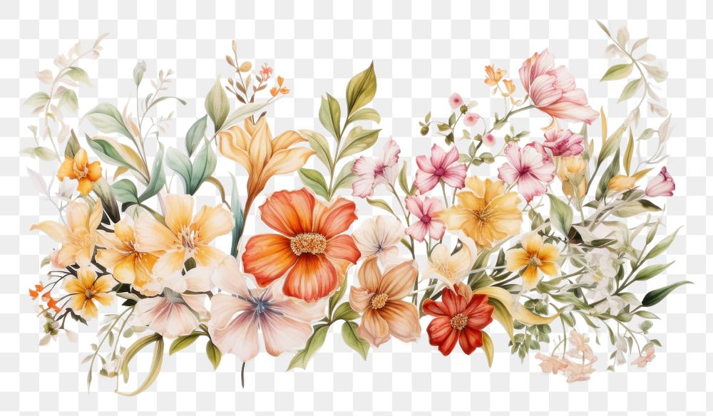 PNG Floral painting pattern flower. | Premium PNG - rawpixel