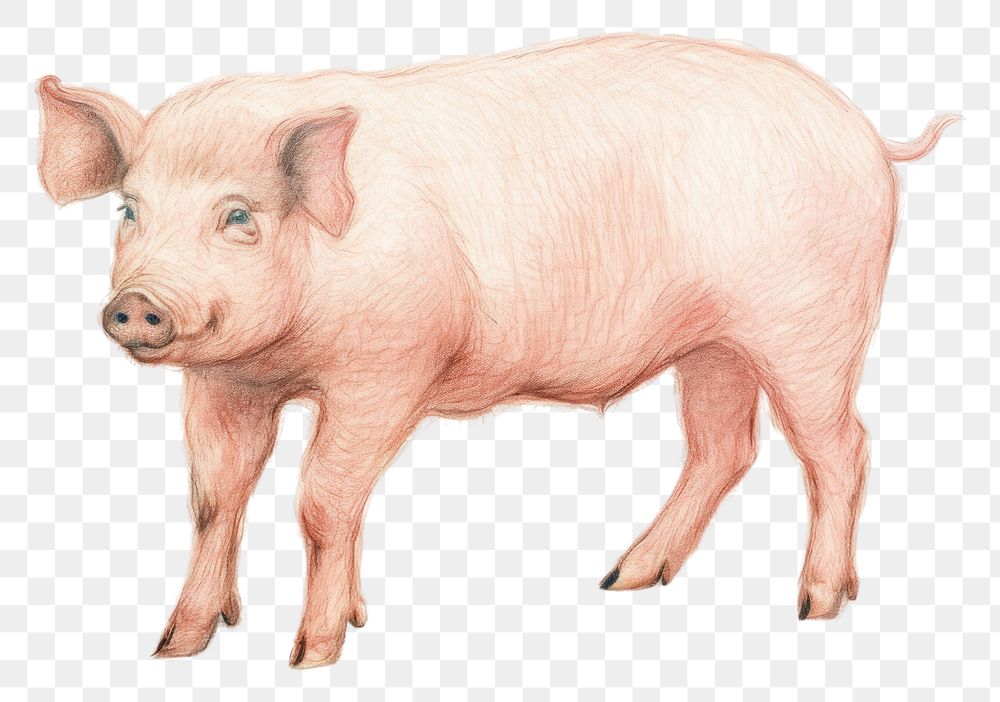 PNG Pig drawing animal mammal. | Free PNG - rawpixel