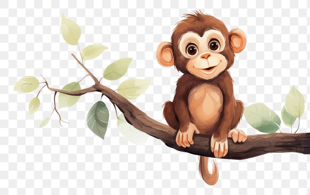 PNG Monkey tree wildlife mammal | Free PNG - rawpixel