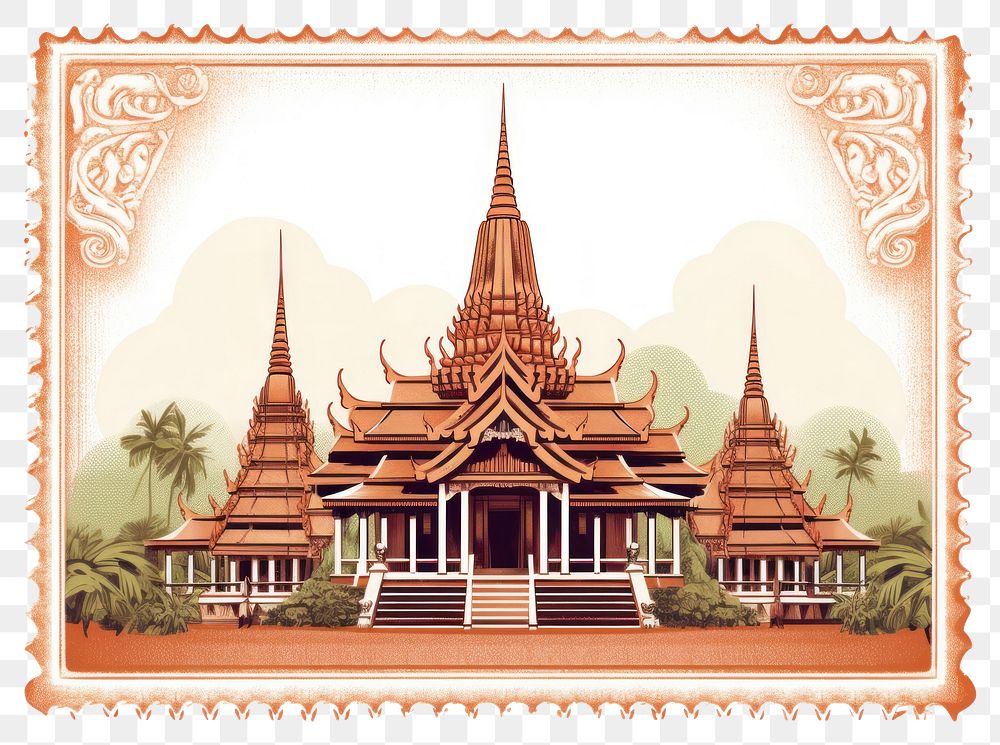 PNG Thai temple postage stamp | Free PNG - rawpixel