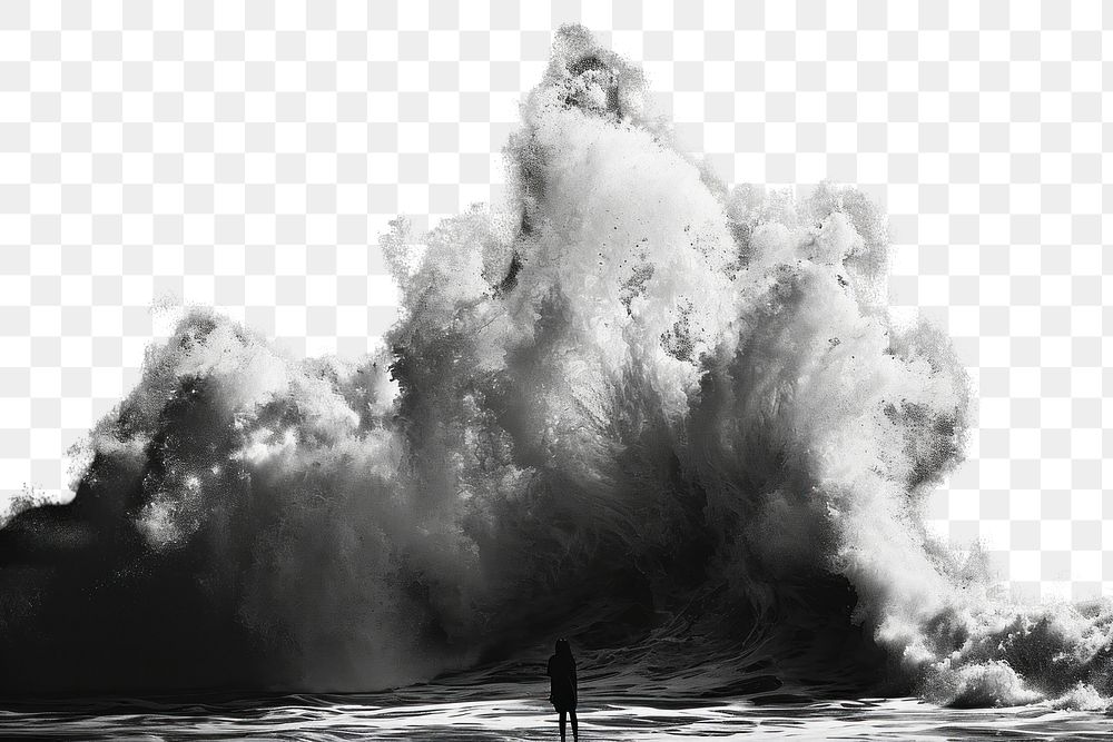 PNG Tsunami monochrome outdoors tsunami. | Free PNG - rawpixel