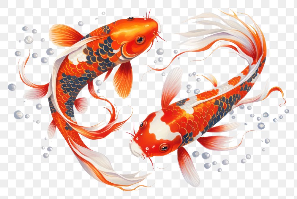PNG Two Japanese Koi fish | Premium PNG - rawpixel