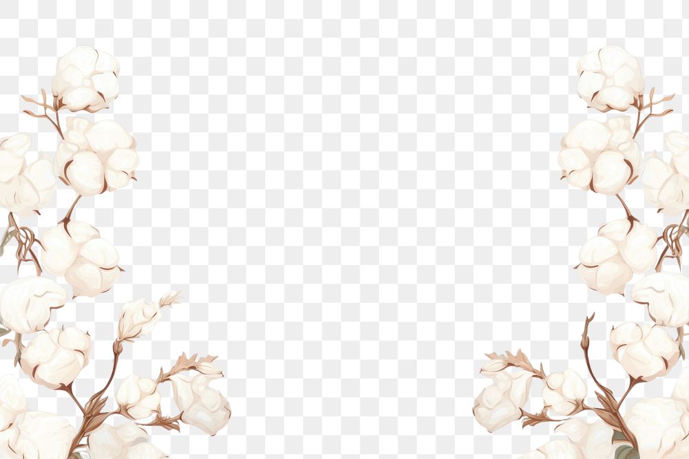 PNG Cotton flower border frame | Premium PNG - rawpixel