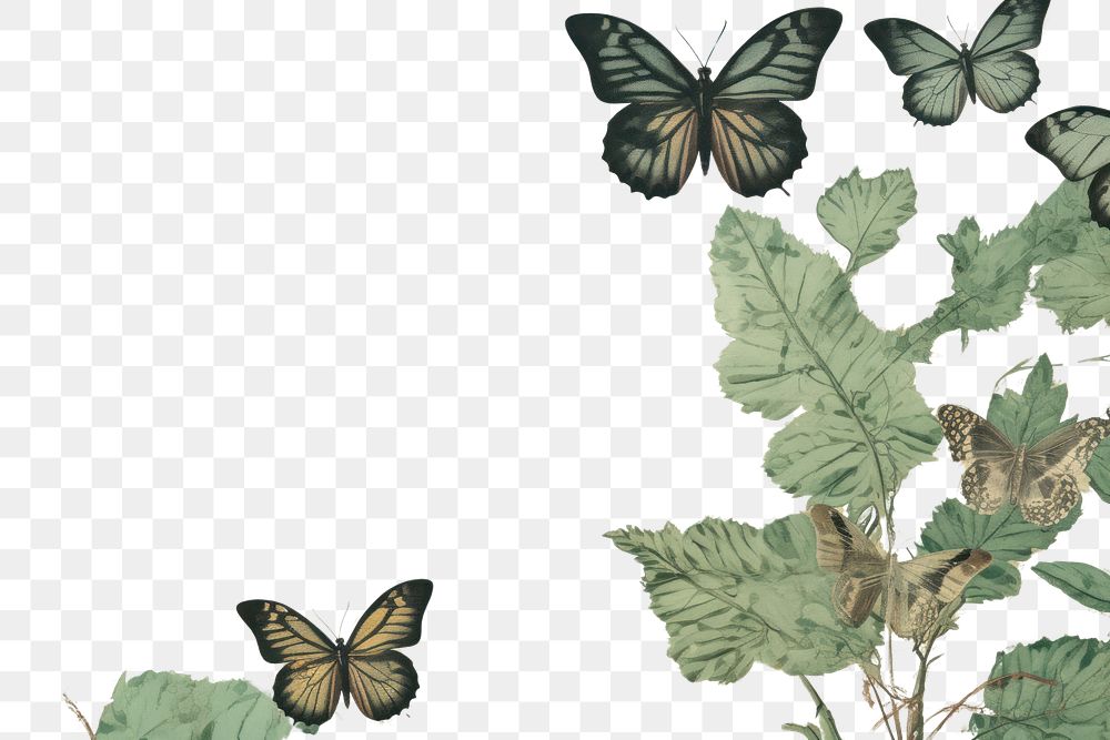 PNG Malachite butterfly ephemera border | Free PNG - rawpixel