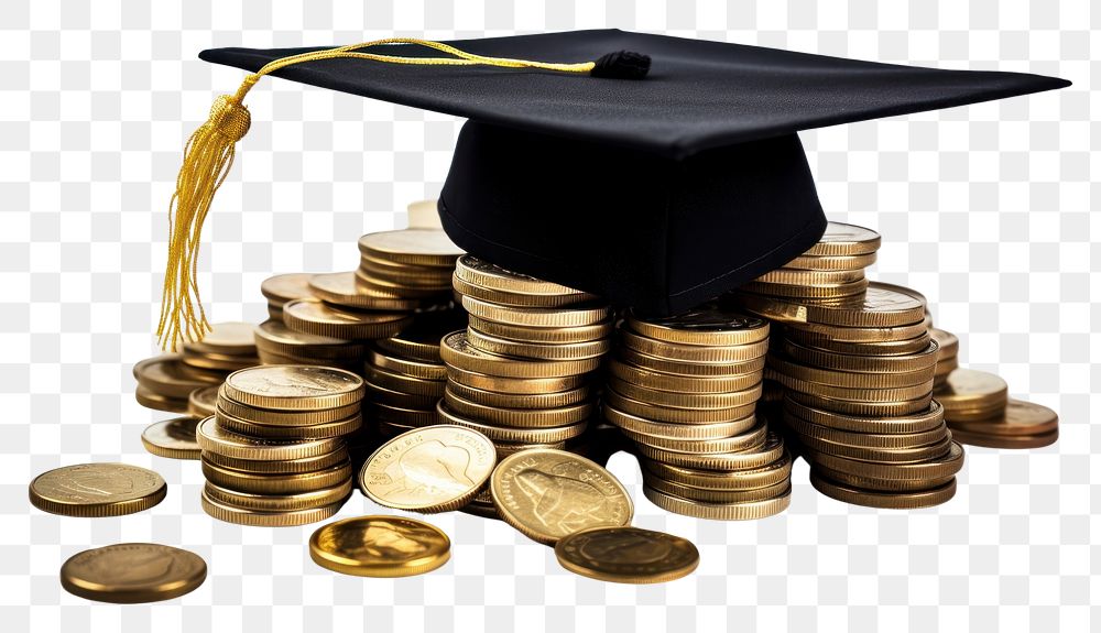PNG Graduation cap stack coins | Free PNG - rawpixel