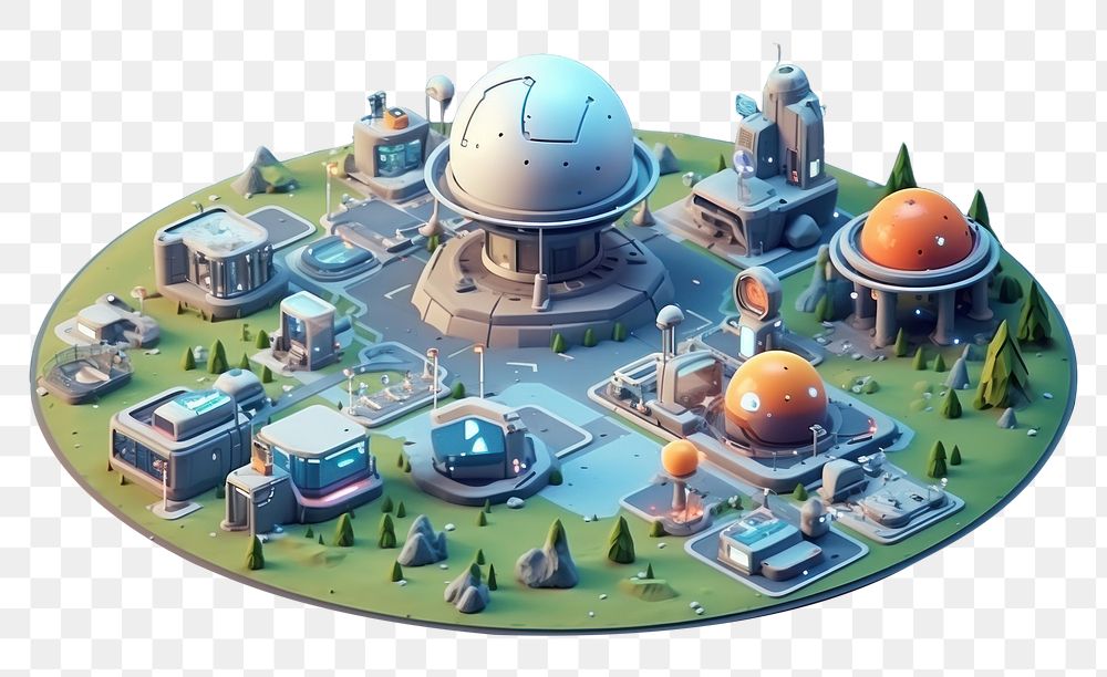 PNG Cute space colony architecture | Free PNG - rawpixel