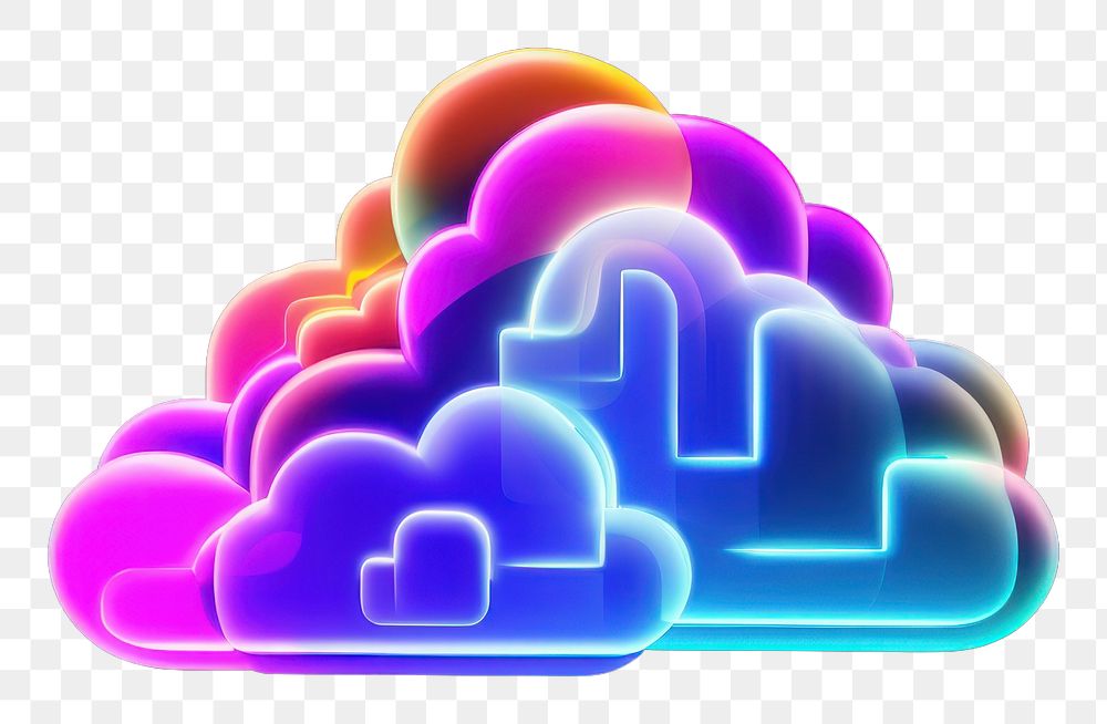PNG 3D render neon cloud | Free PNG - rawpixel