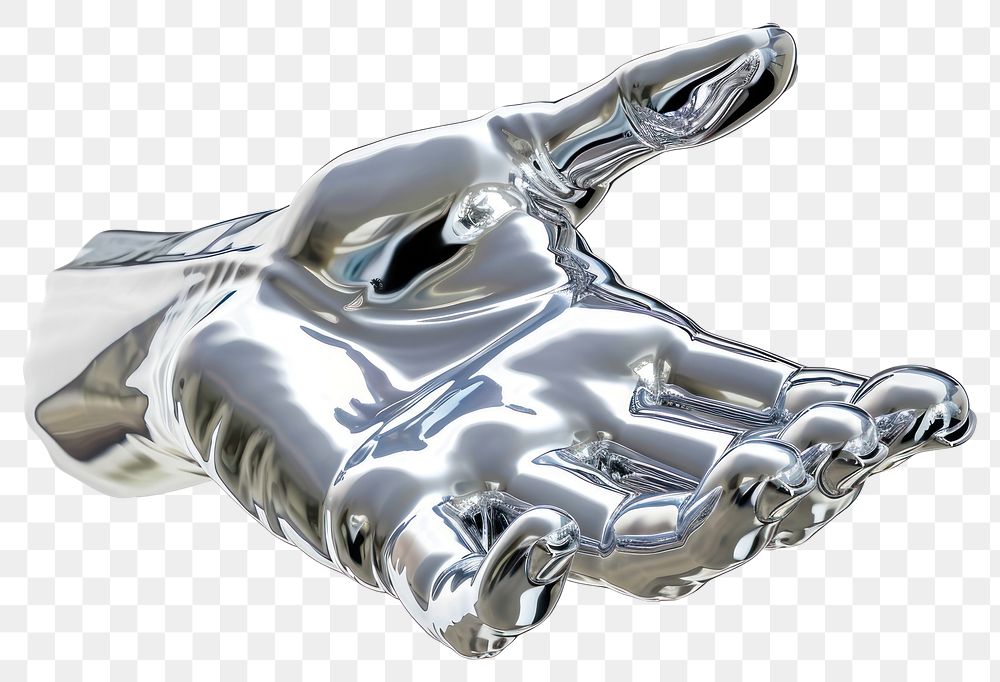 PNG Hand Chrome material silver | Premium PNG - rawpixel