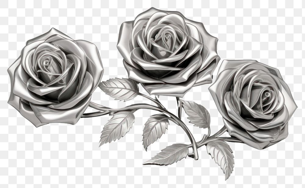 PNG Roses Chrome material flower | Free PNG - rawpixel