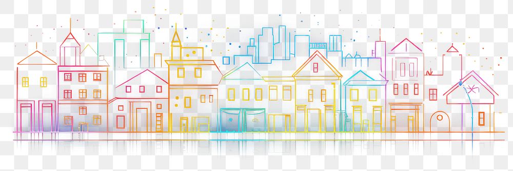 PNG Buildings border line neon | Free PNG - rawpixel