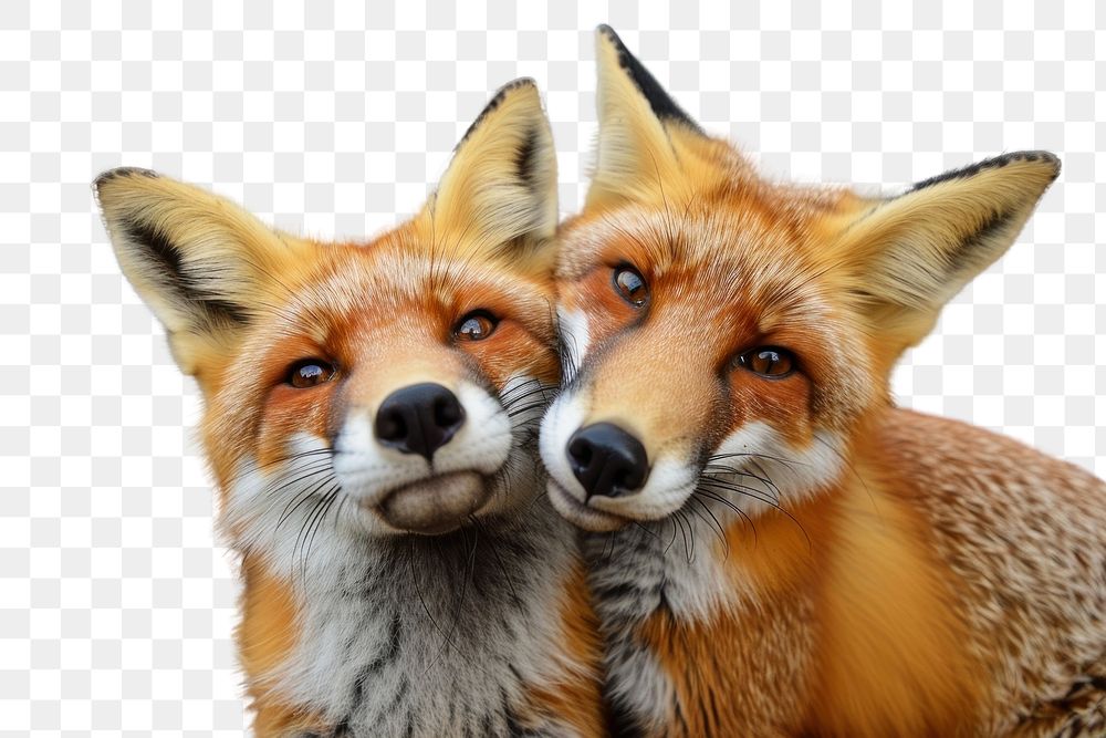 PNG 2 foxes animal wildlife | Free PNG - rawpixel
