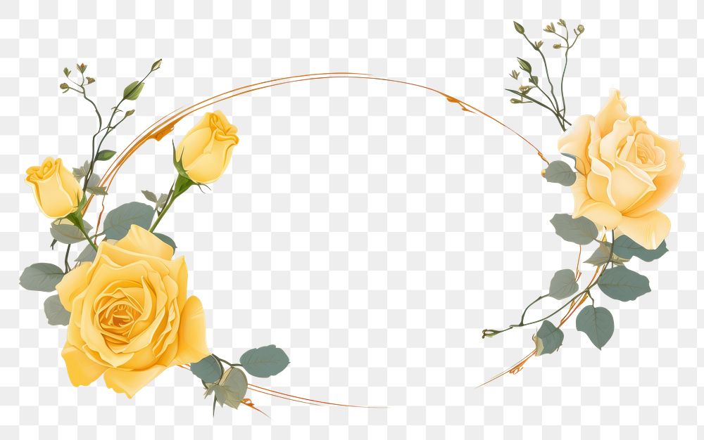 PNG Yellow rose frame flower | Premium PNG - rawpixel
