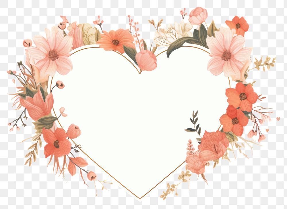 PNG Heart shape flower frame | Premium PNG - rawpixel