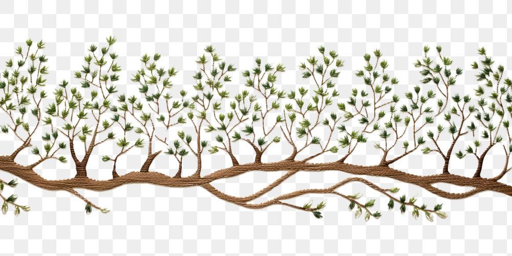 PNG Embroidery tree border pattern | Free PNG - rawpixel