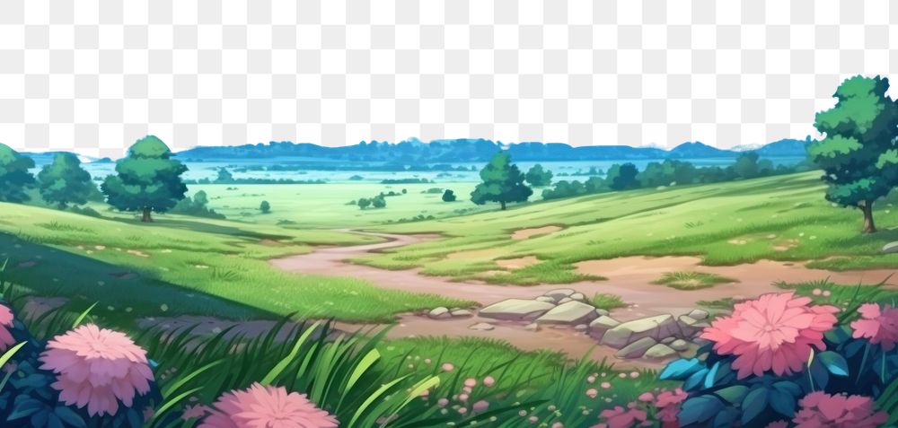 PNG Spring field landscape outdoors | Premium PNG - rawpixel