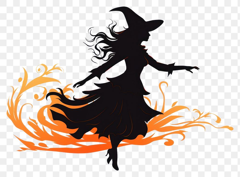 PNG Witch silhouette cartoon dancing | Premium PNG - rawpixel
