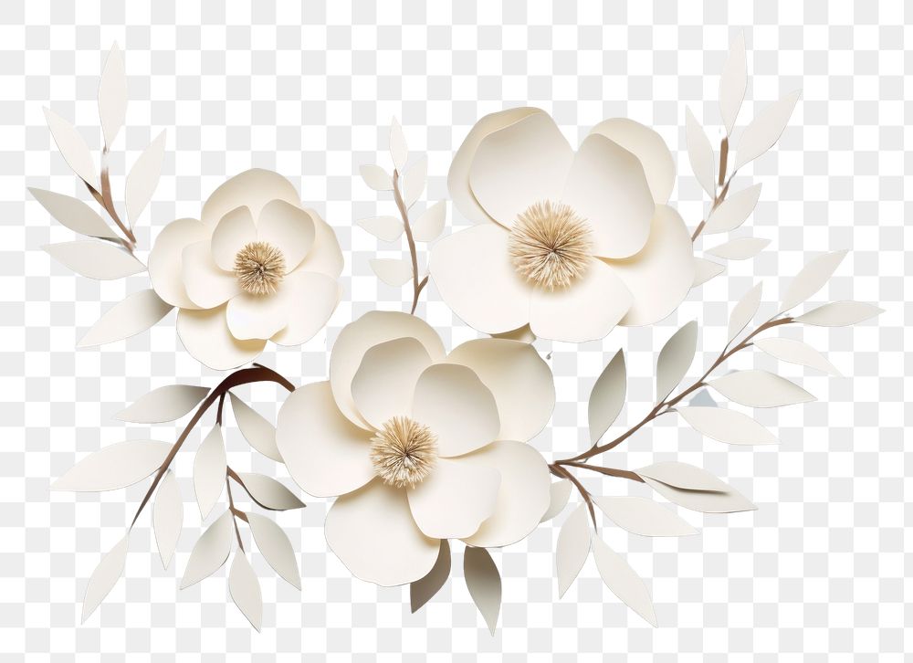 PNG White paper flowers plant | Premium PNG - rawpixel