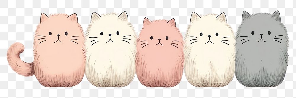 PNG Cat row mammal animal | Free PNG - rawpixel
