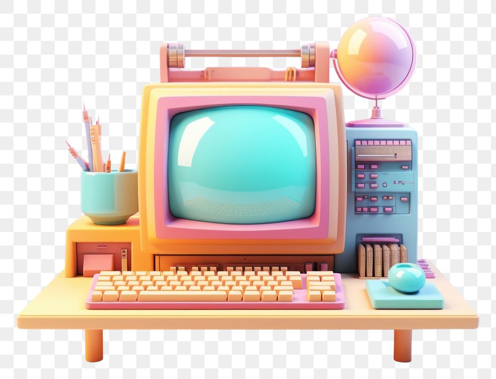 PNG Pastel computer furniture table | Free PNG - rawpixel