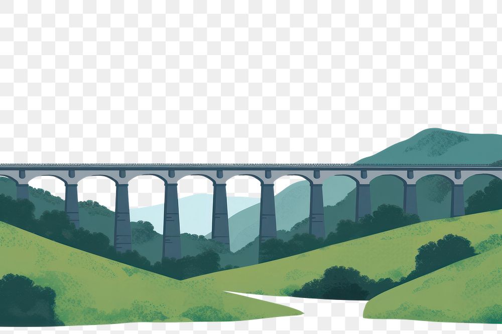 PNG Train bridge hills architecture | Premium PNG - rawpixel
