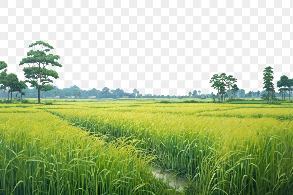 PNG Rice field landscape outdoors | Premium PNG - rawpixel