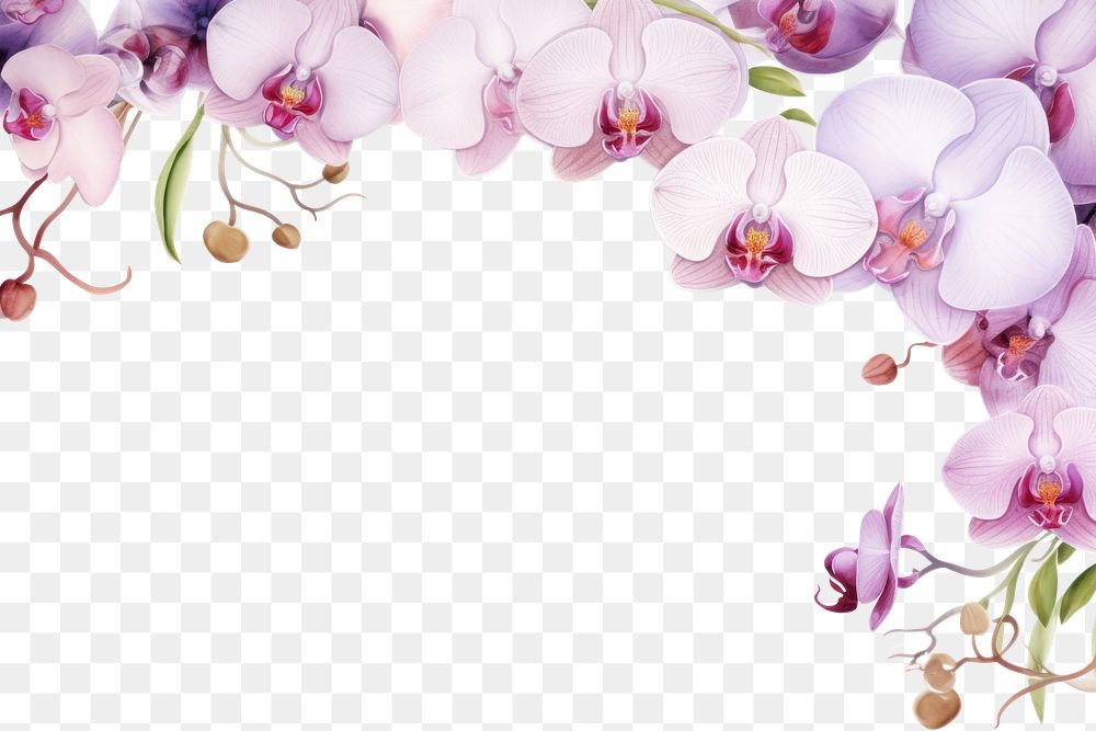 PNG Orchid border frame flower | Free PNG - rawpixel