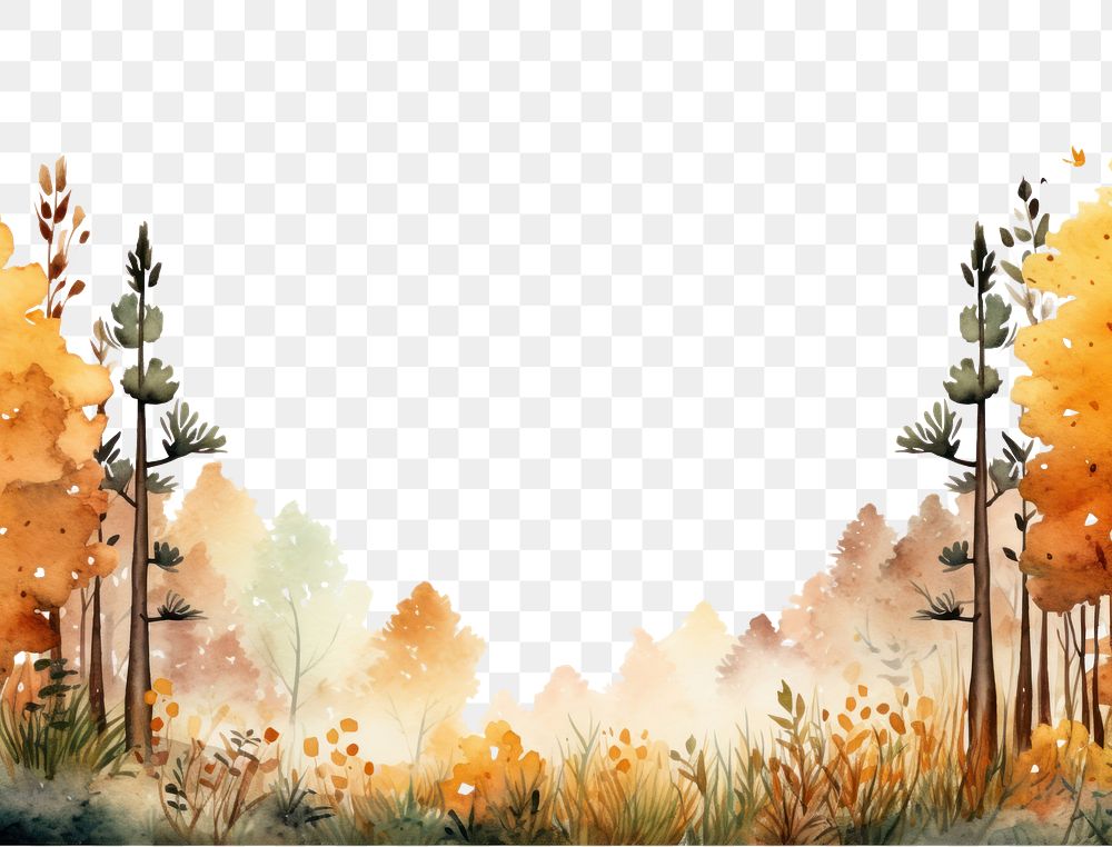 PNG Cute autumn forest border | Free PNG - rawpixel