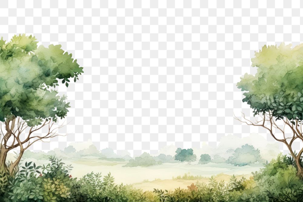PNG Nature park landscape border | Premium PNG - rawpixel