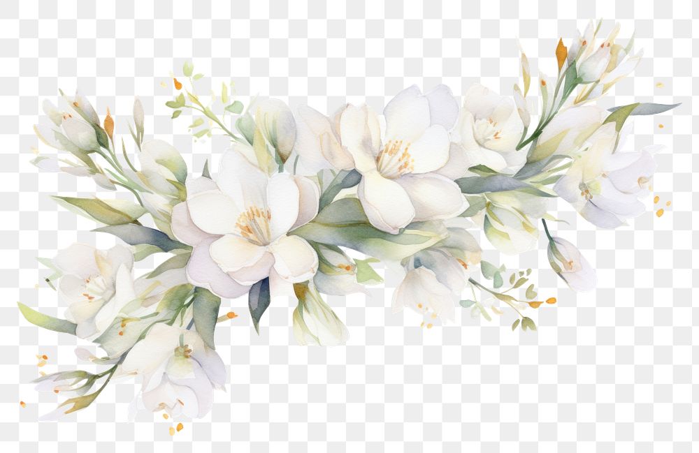 PNG White freesia flowers border | Premium PNG - rawpixel