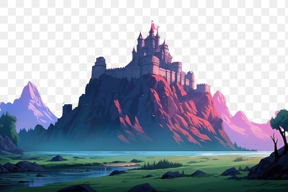 PNG Illustration Castle landscape architecture | Premium PNG - rawpixel