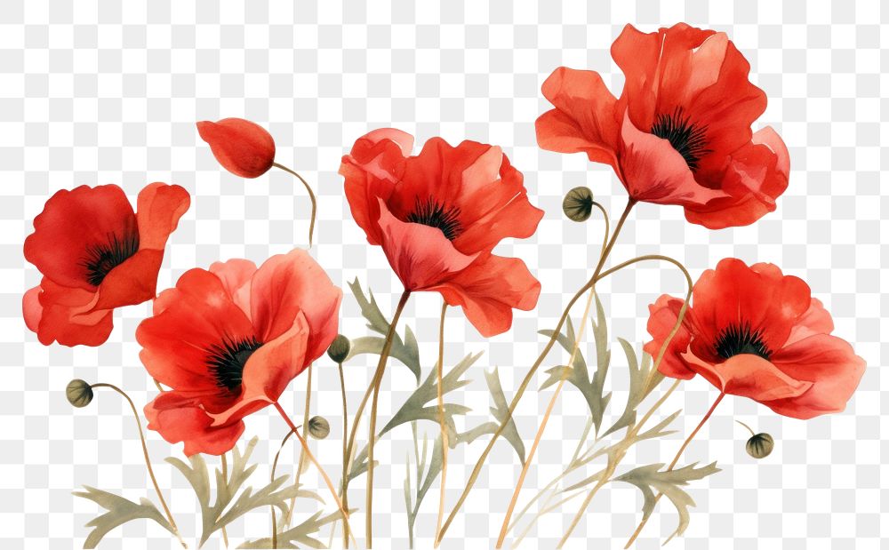 PNG Red poppies flower poppy | Free PNG - rawpixel