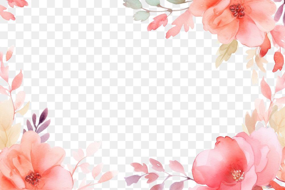 PNG Coral border pattern flower | Free PNG - rawpixel