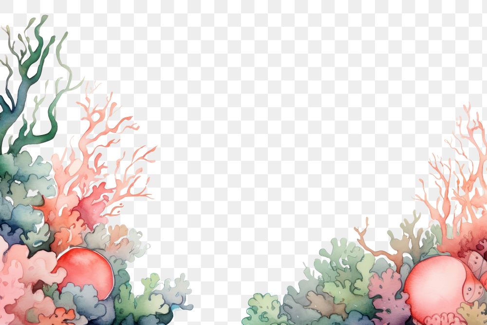 PNG Coral border outdoors painting | Free PNG - rawpixel
