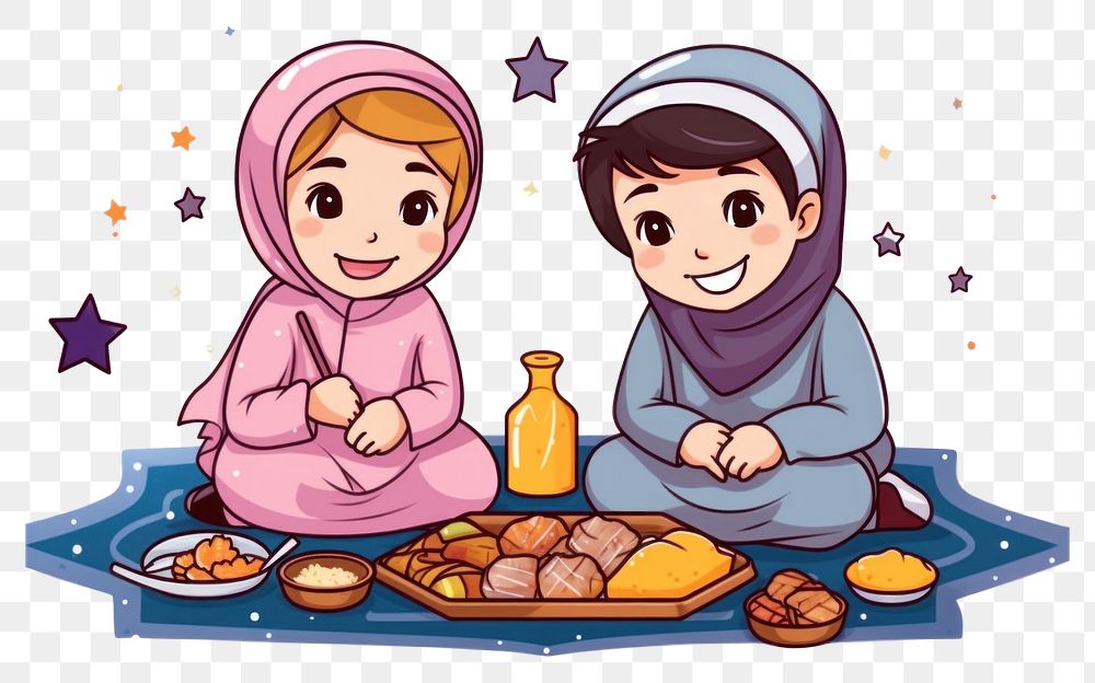 PNG Ramadan cartoon food meal. | Free PNG - rawpixel