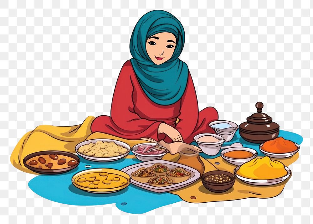 PNG Ramadan drawing cartoon plate. | Premium PNG - rawpixel