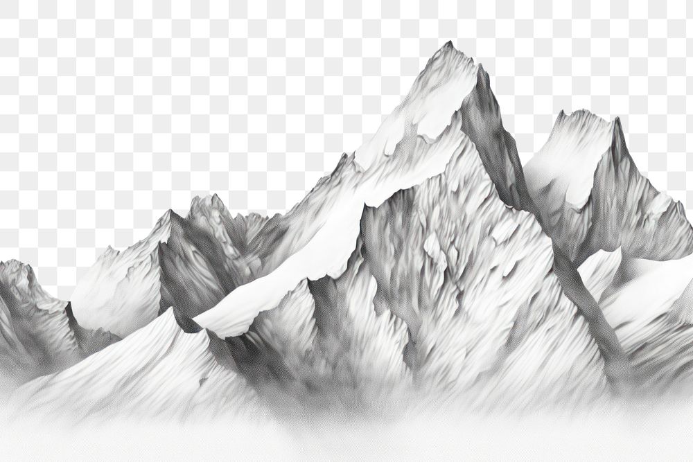 PNG Snow mountain landscape drawing | Free PNG - rawpixel