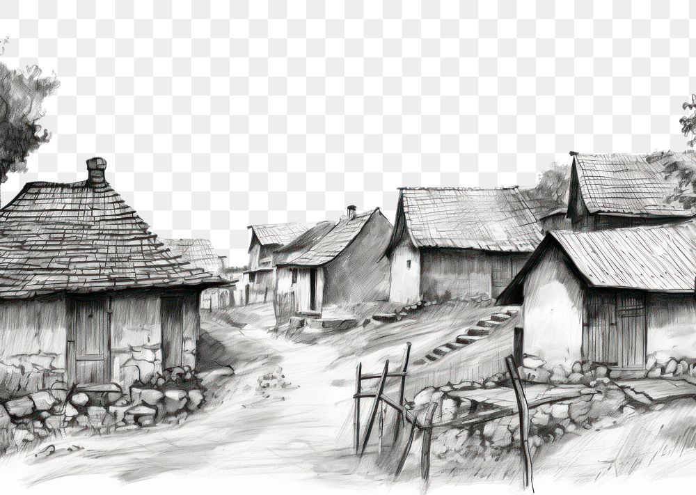 PNG Village drawing sketch architecture. | Free PNG - rawpixel